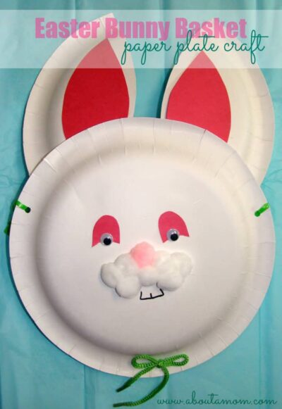 Easter Bunny Basket Paper Plate Craft - About a Mom
