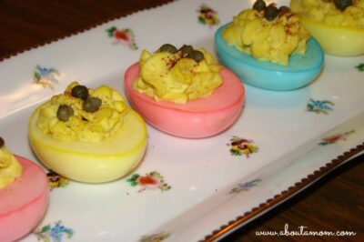 Pretty Pastel Deviled Eggs for Easter - About a Mom