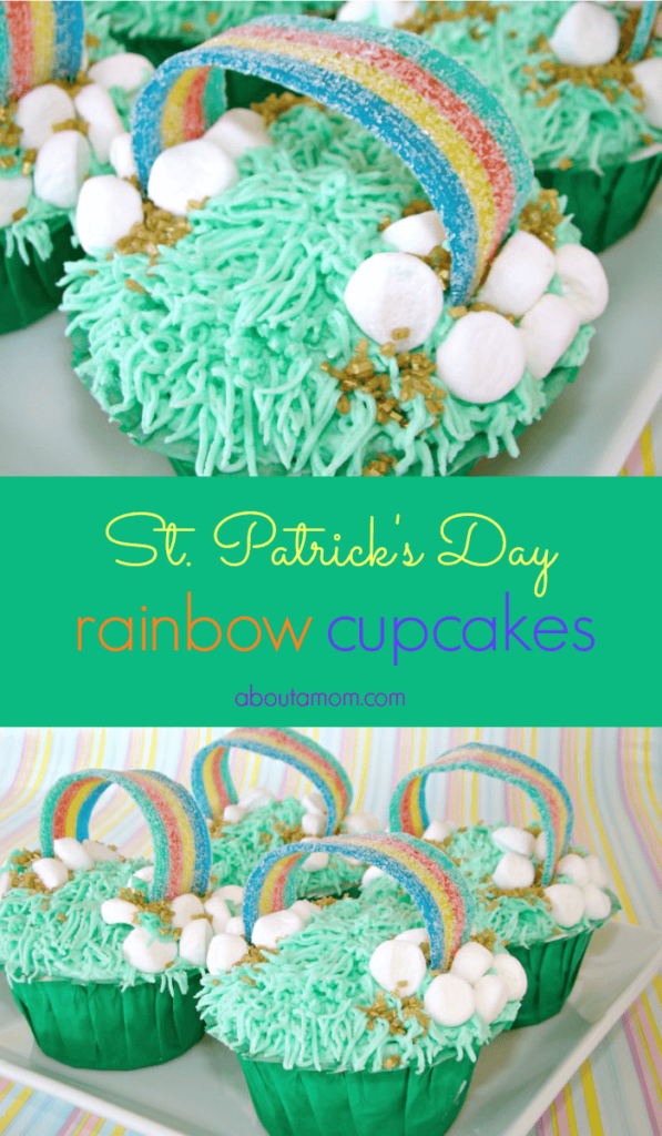 St. Patrick's Day Rainbow Cupcakes - About a Mom