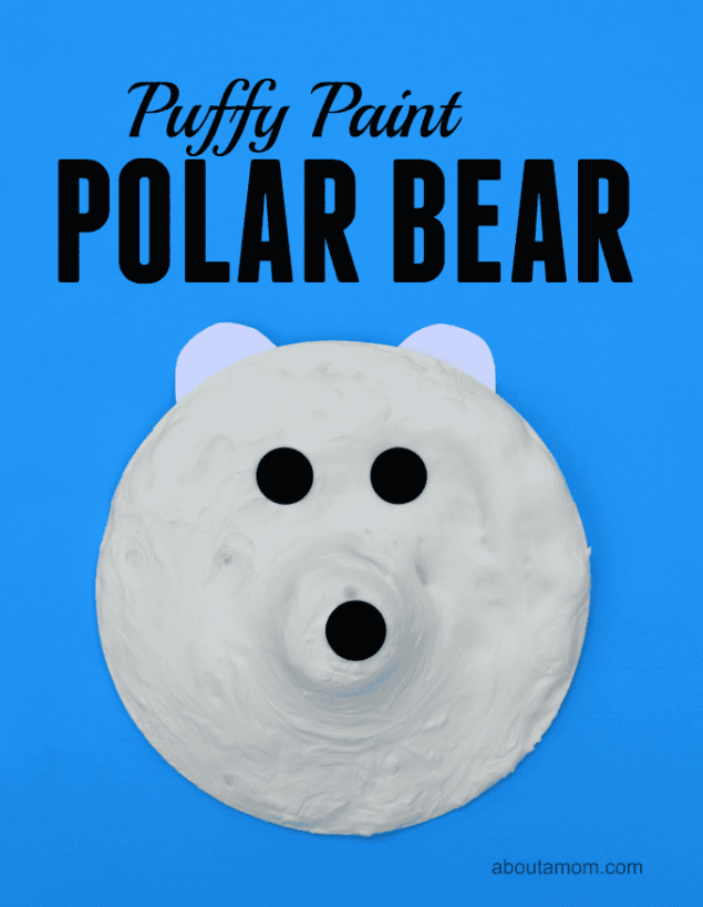 Puffy Paint Polar Bear Kid Craft - About a Mom