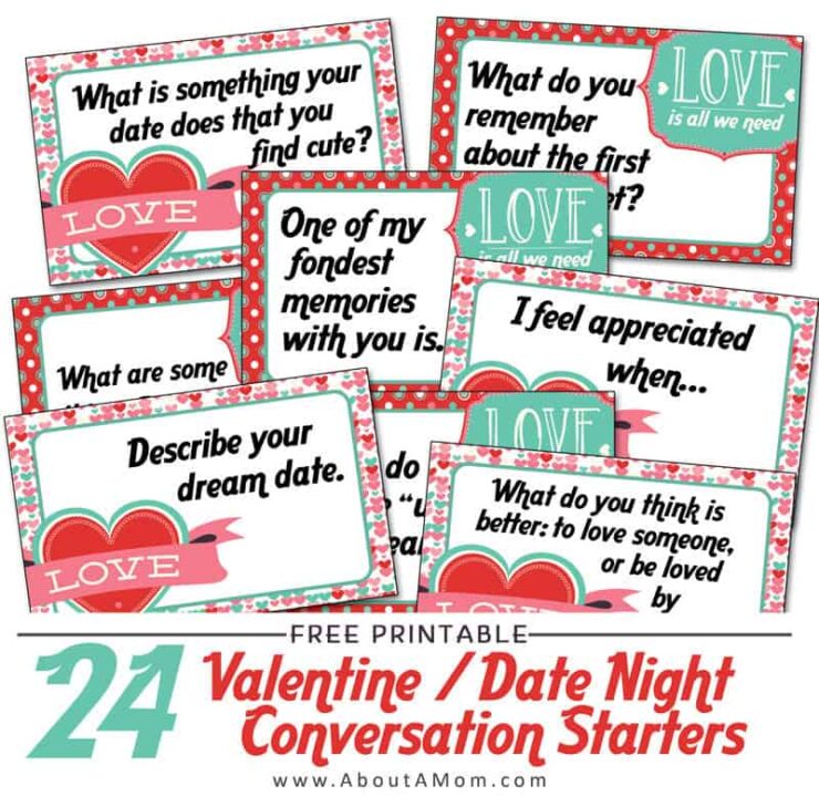 Valentine's Day Date Night Conversation Starters Printable - About a Mom