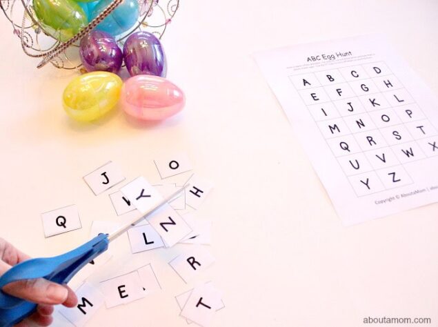 ABC Egg Hunt with FREE Printable - About a Mom