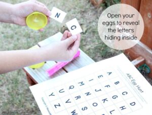 ABC Egg Hunt with FREE Printable - About a Mom