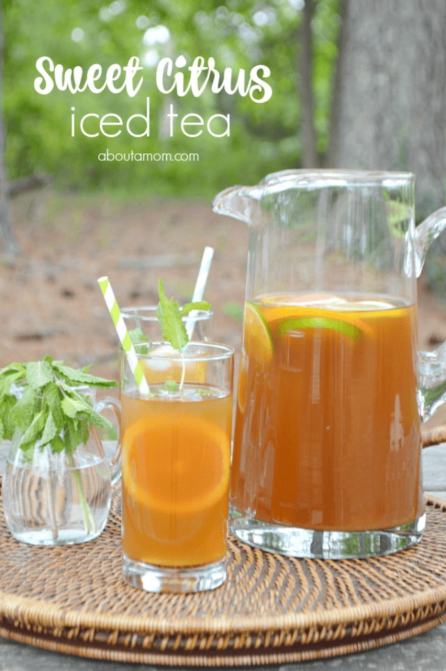 Sweet Citrus Mint Iced Tea Recipe - About a Mom