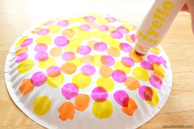 Dot Art Paper Plate Turtle Craft - About a Mom