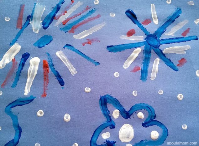 Q-Tip Painted Firework Craft - About a Mom