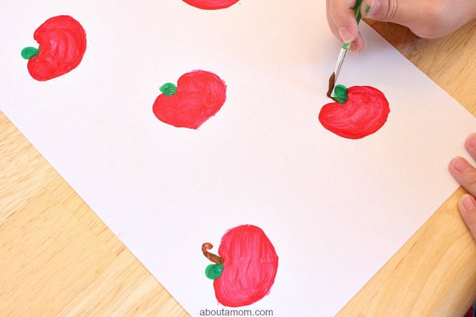 DIY Apple Stamp Craft for Kids - About a Mom