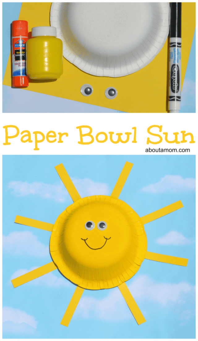 Paper Bowl Sun Craft - About a Mom