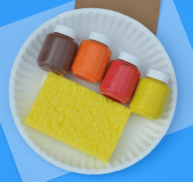 Sponge Painted Fall Tree Craft for Kids - About a Mom