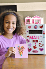 Cereal Box Mailbox for Valentines + Valentine Card Craft - About a Mom
