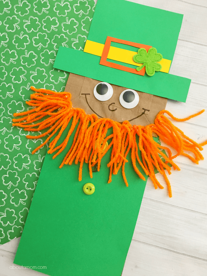 Leprechaun Paper Bag Puppet Kid Craft About a Mom