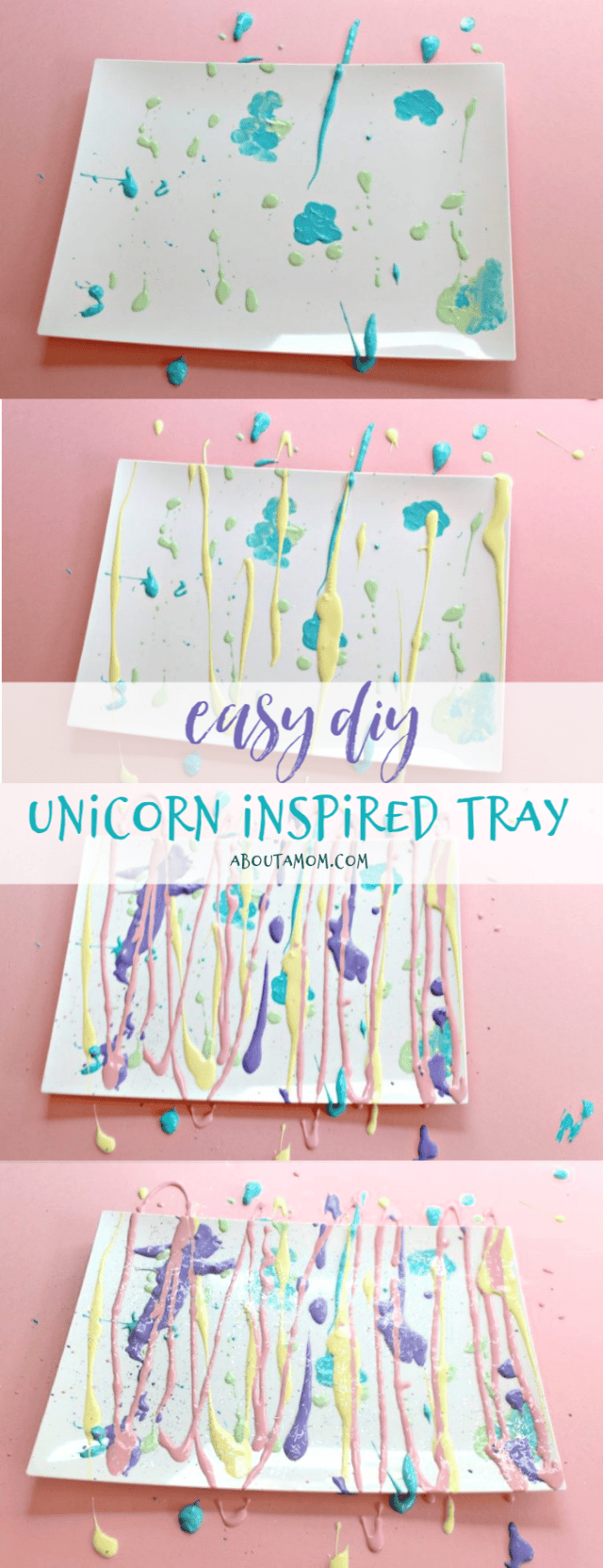 DIY Unicorn Inspired Trinket Tray - About a Mom