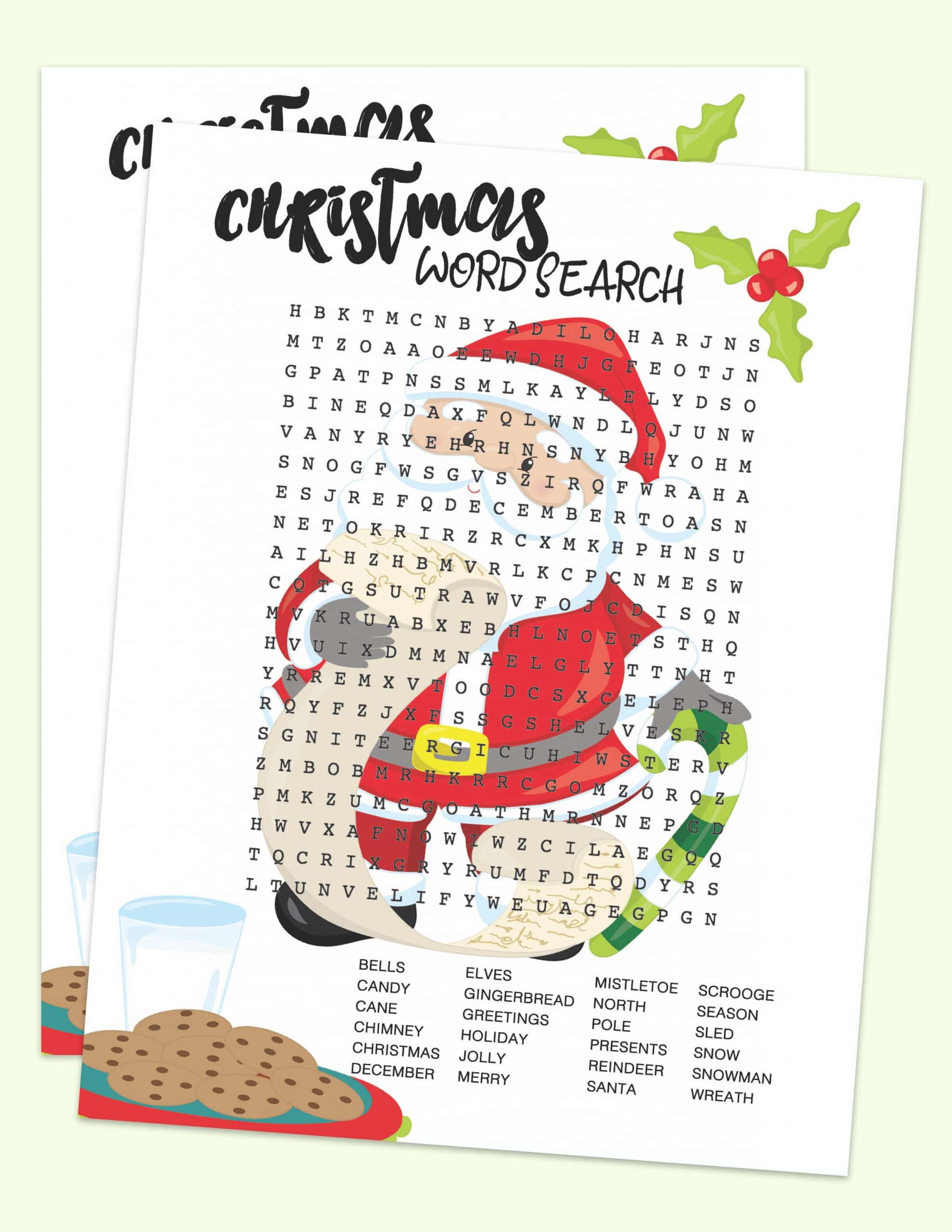 Free Christmas Printable - Santa Word Search - About a Mom