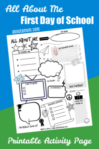 All About Me Printable Activity Page for Kids - About a Mom
