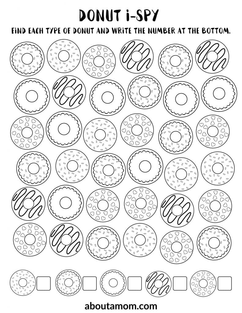 Donut Printable Activity Book - About a Mom