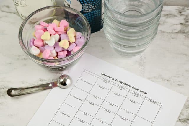 Dissolving Candy Hearts Science Experiment for Valentine's Day - About ...
