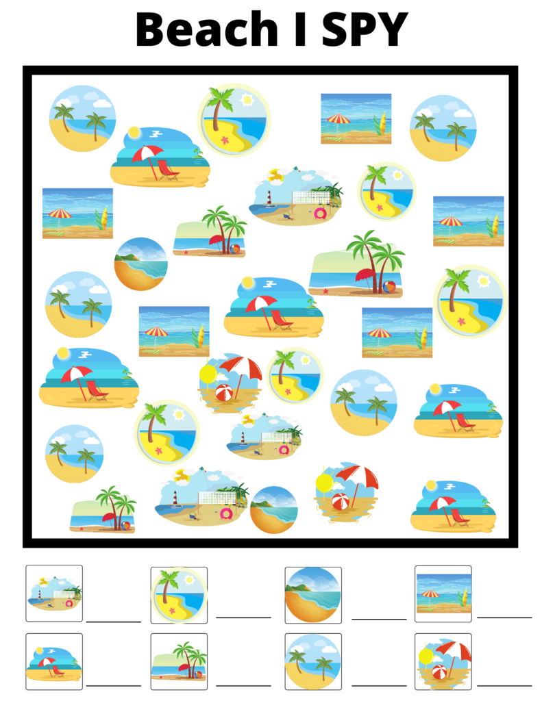 Free Beach I Spy Printable Activity Pack - About a Mom