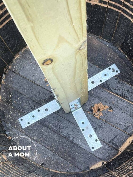 DIY Planter with Pole for String Lights - About a Mom