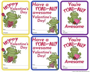 TOAD-ally Adorable Frog Printable Valentines (FREE) - About a Mom