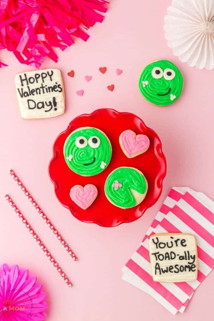 TOAD-ally Awesome Frog Sugar Cookies for Valentine's Day - About a Mom