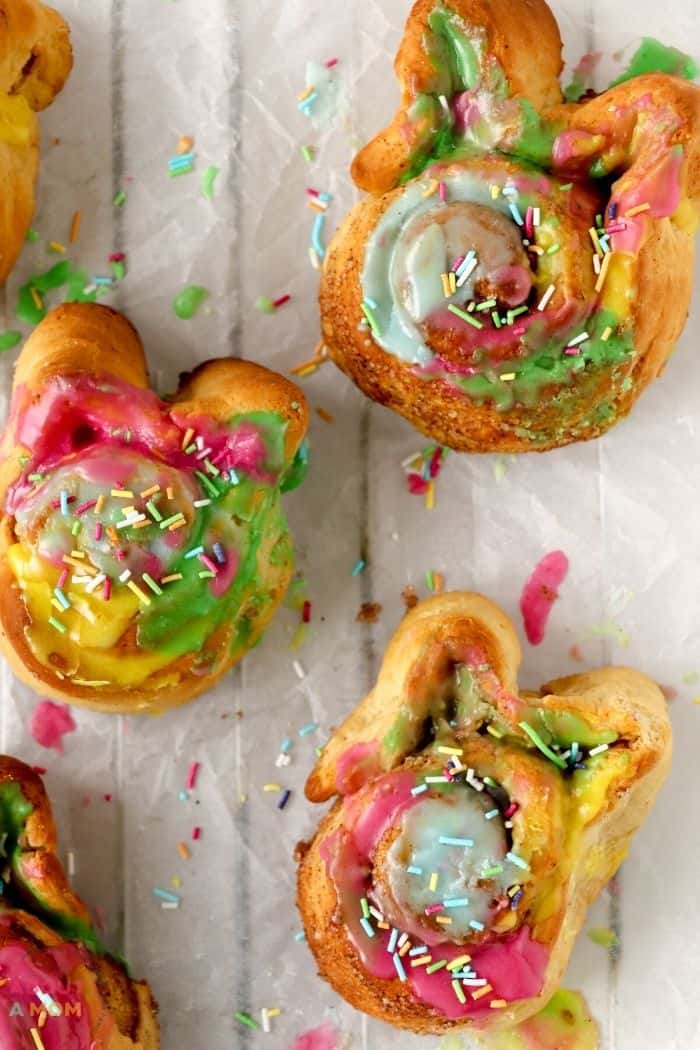 Homemade Easter Bunny Cinnamon Rolls - About a Mom