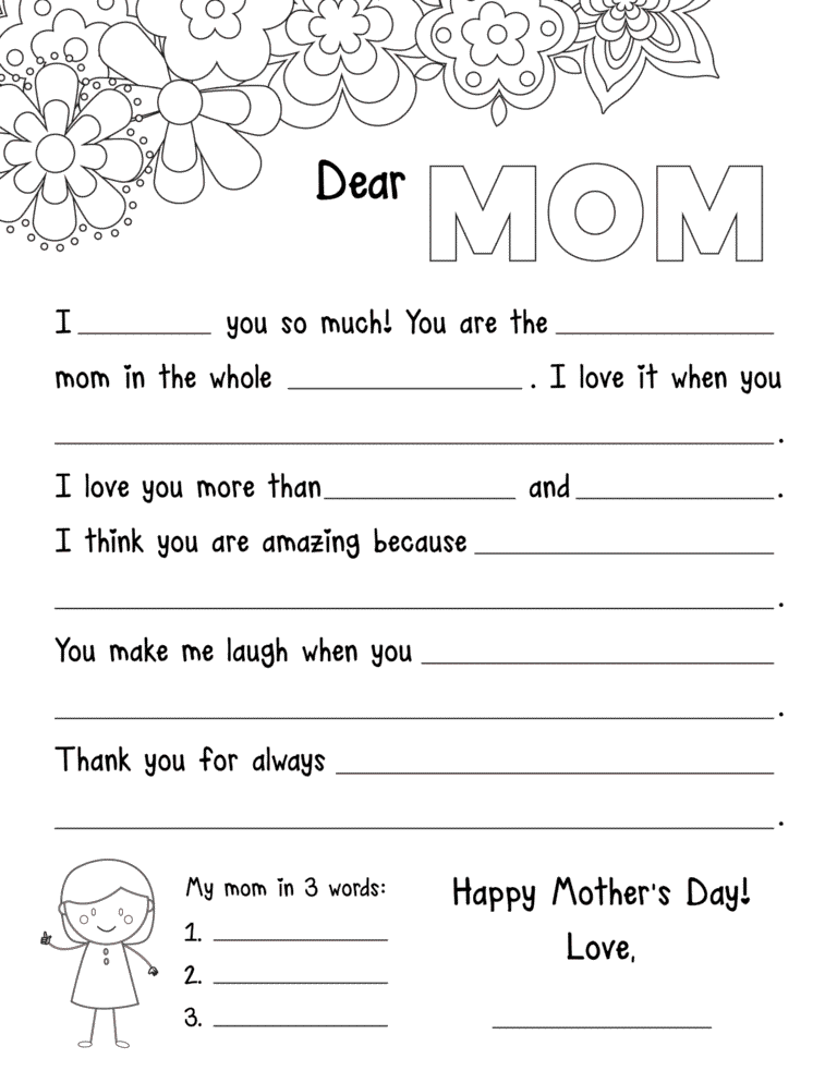 Free Mother's Day Printable for Kids - About a Mom