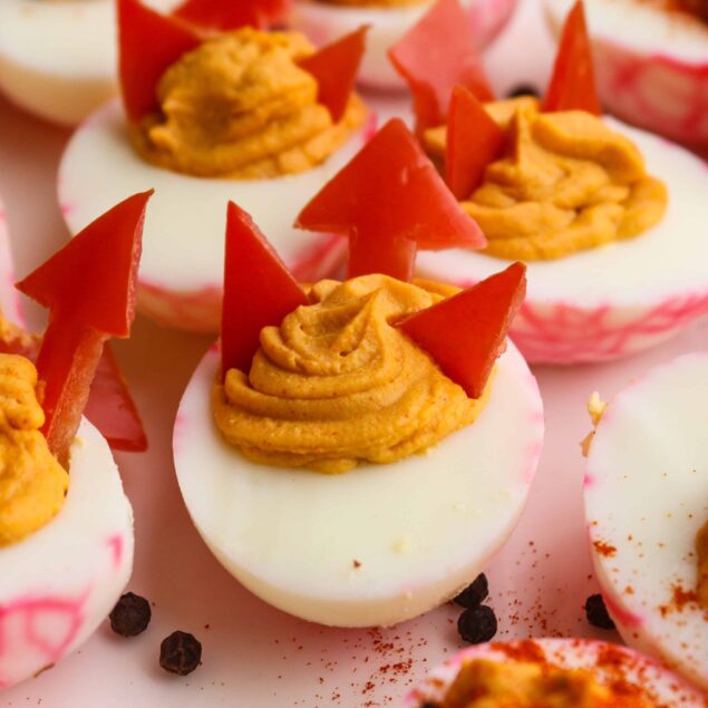 Spooky Deviled Eggs For Halloween - About a Mom