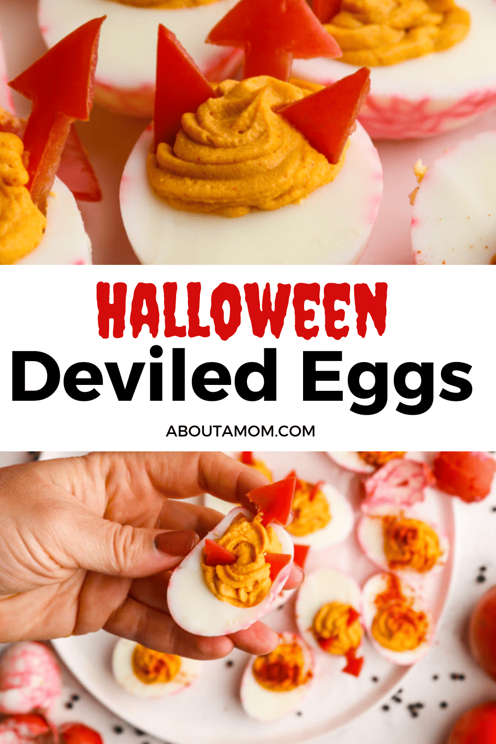 Spooky Deviled Eggs for Halloween - About a Mom