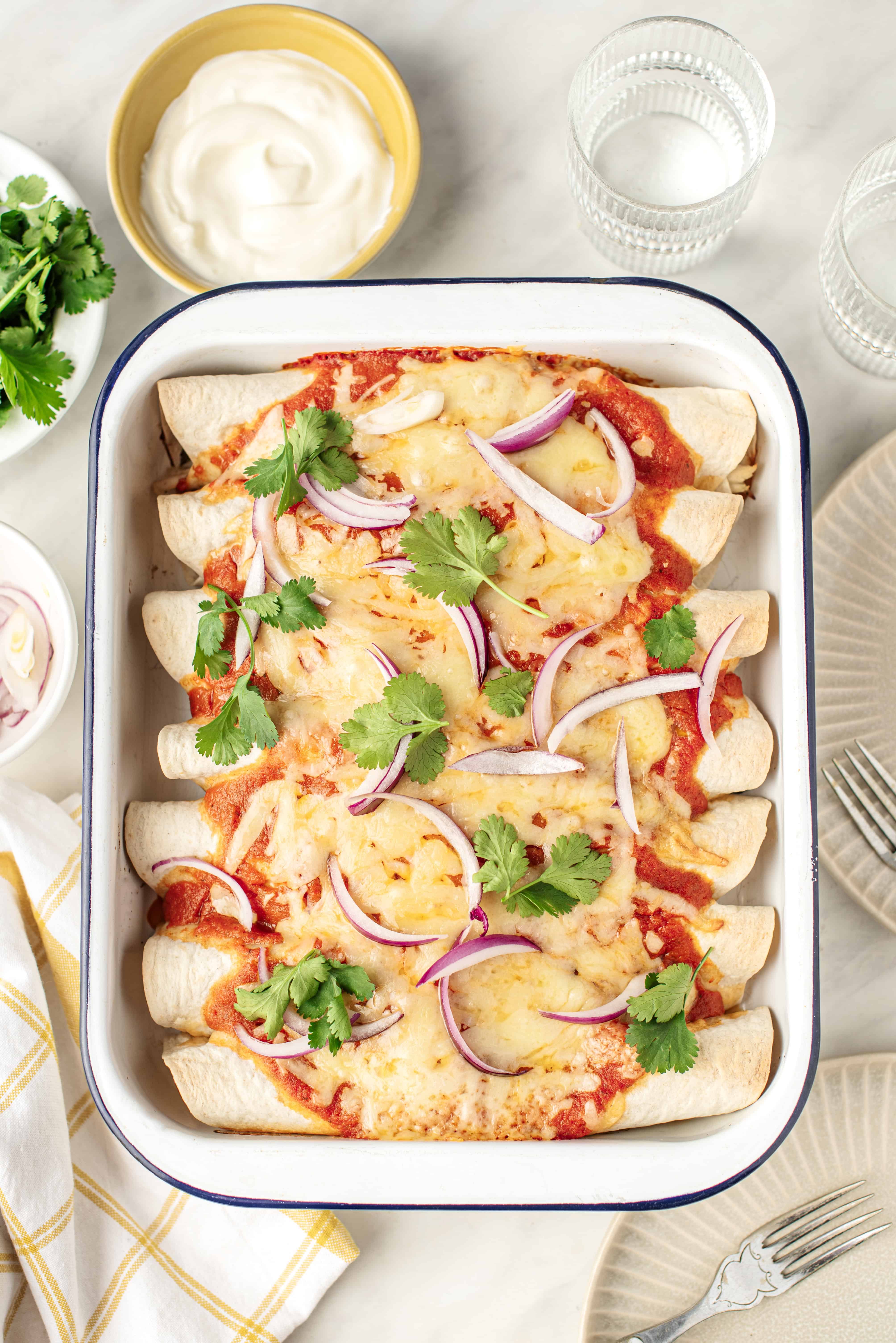 Healthy Chicken Enchiladas - About a Mom