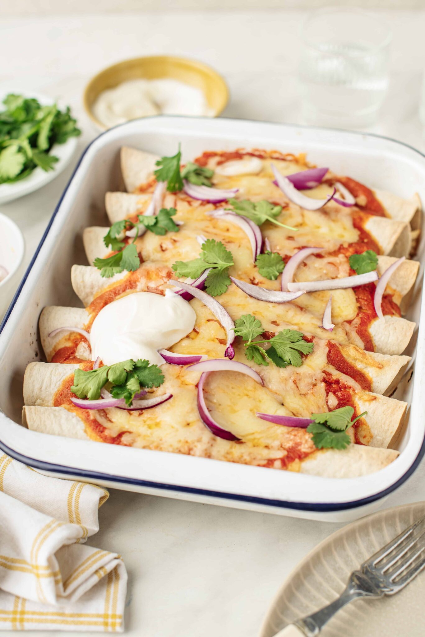 Healthy Chicken Enchiladas - About a Mom