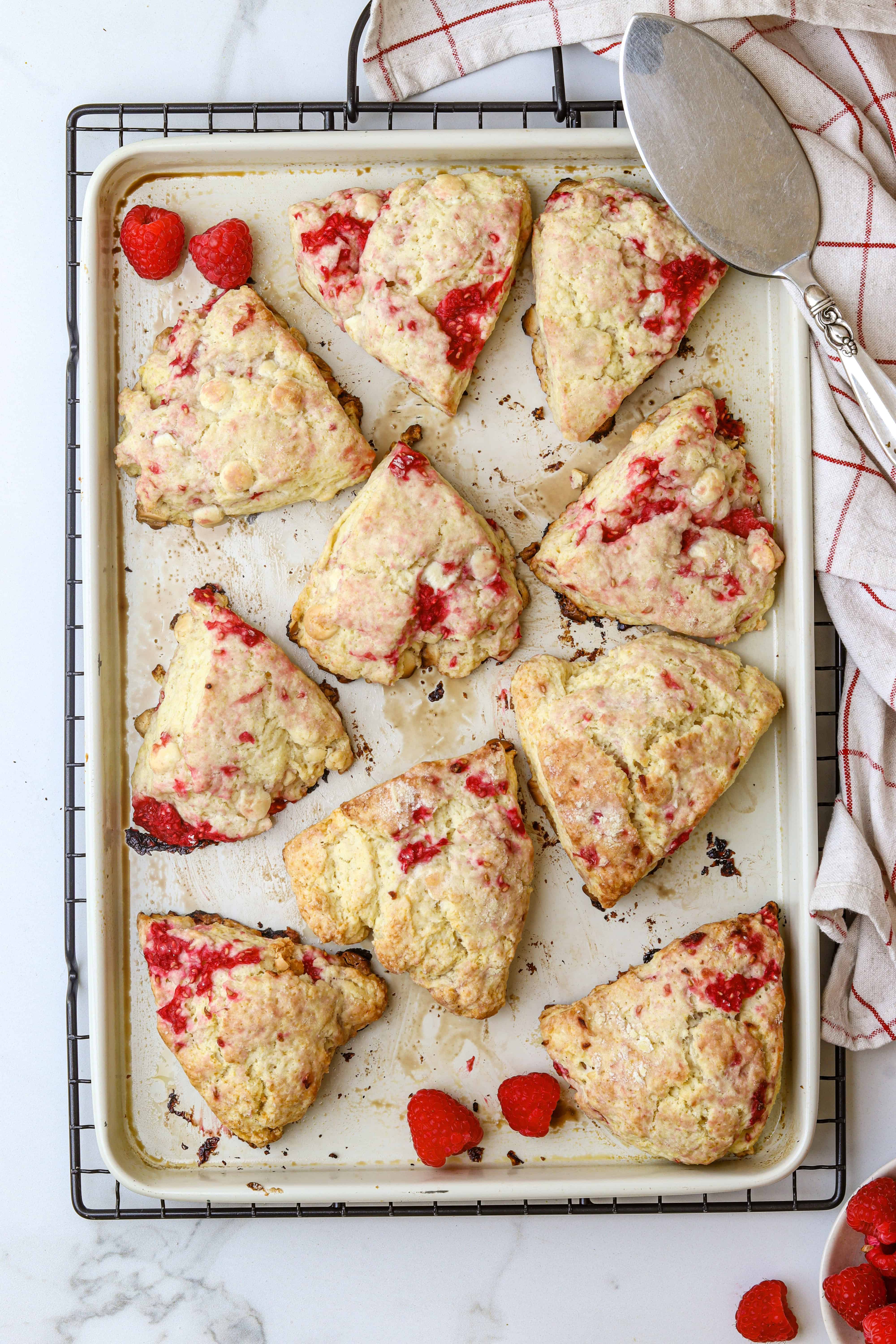 Raspberry White Chocolate Scones - About a Mom
