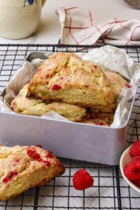 Raspberry White Chocolate Scones - About a Mom