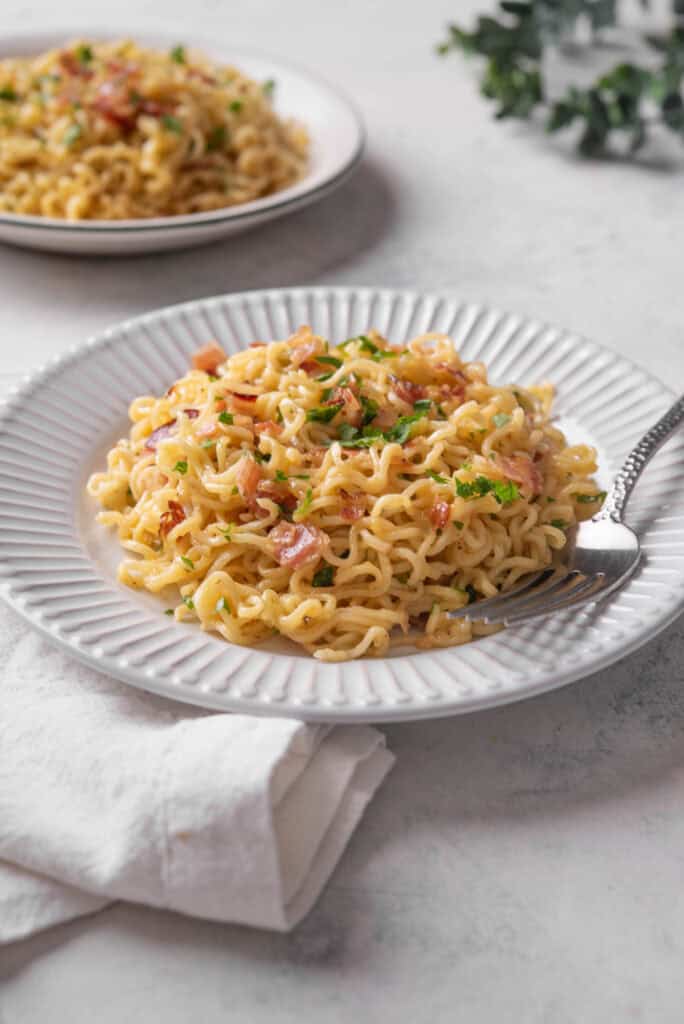 Carbonara Ramen - About a Mom