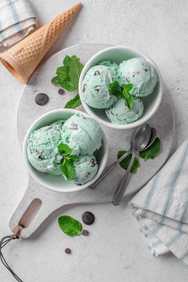 Mint Chocolate Chip Ice Cream Recipe - About a Mom